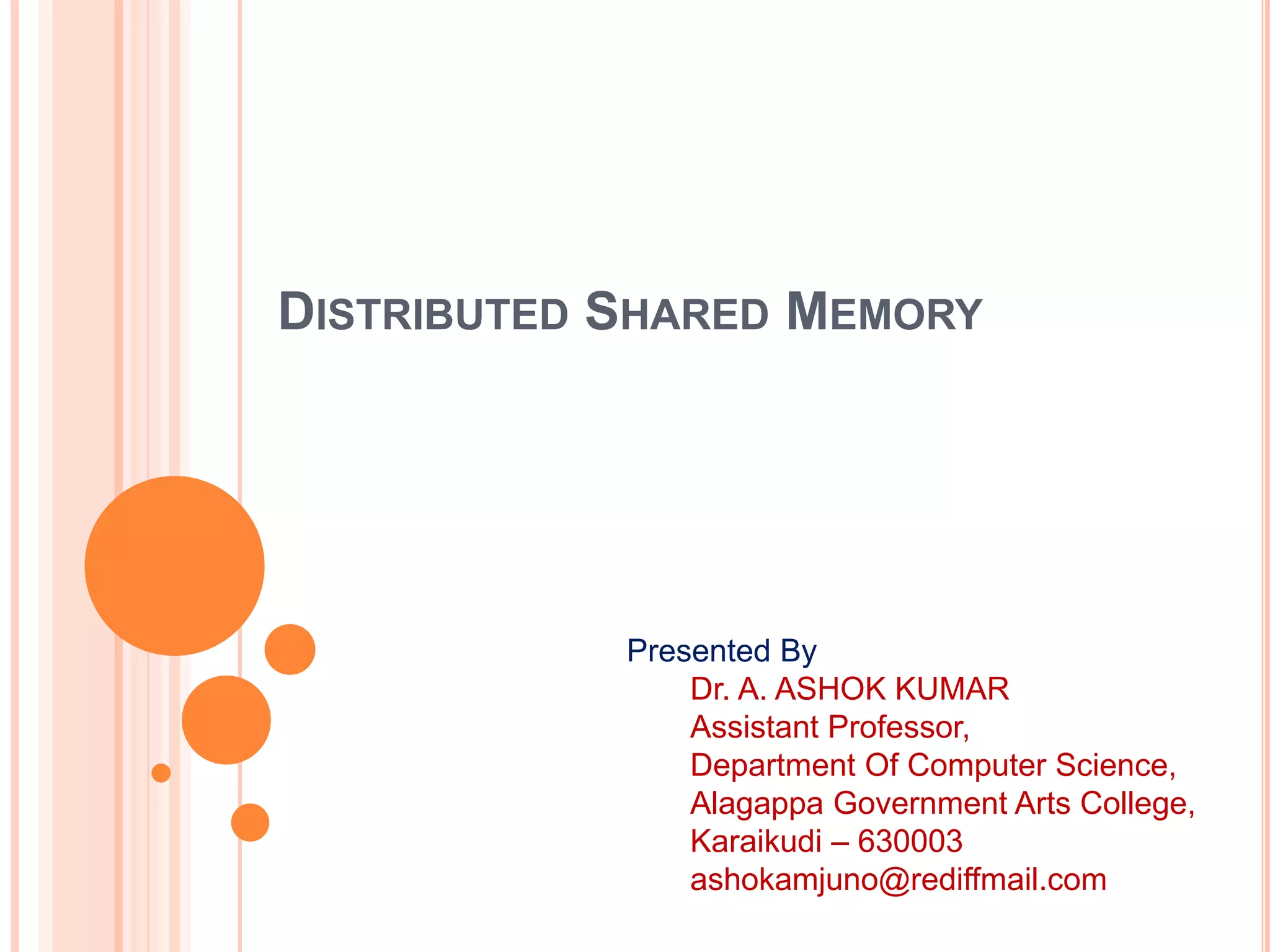 Distributed Shared Memory Ch 5 Ppt