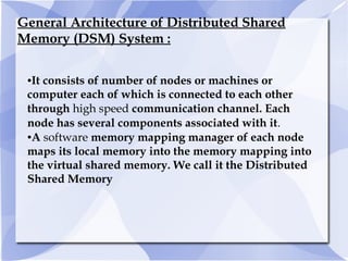 Distributed shared memory shyam soni | ODP