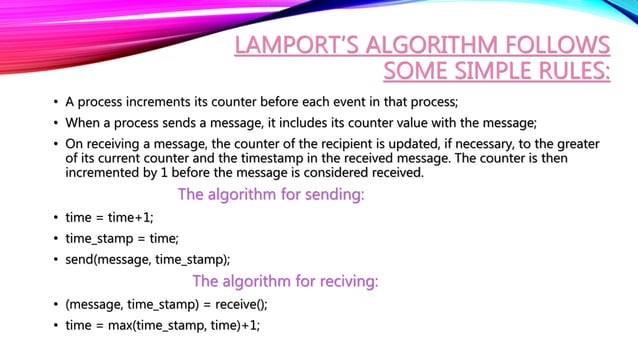 Distributed system lamport's and vector algorithm | PPTX | Computing | Technology & Computing