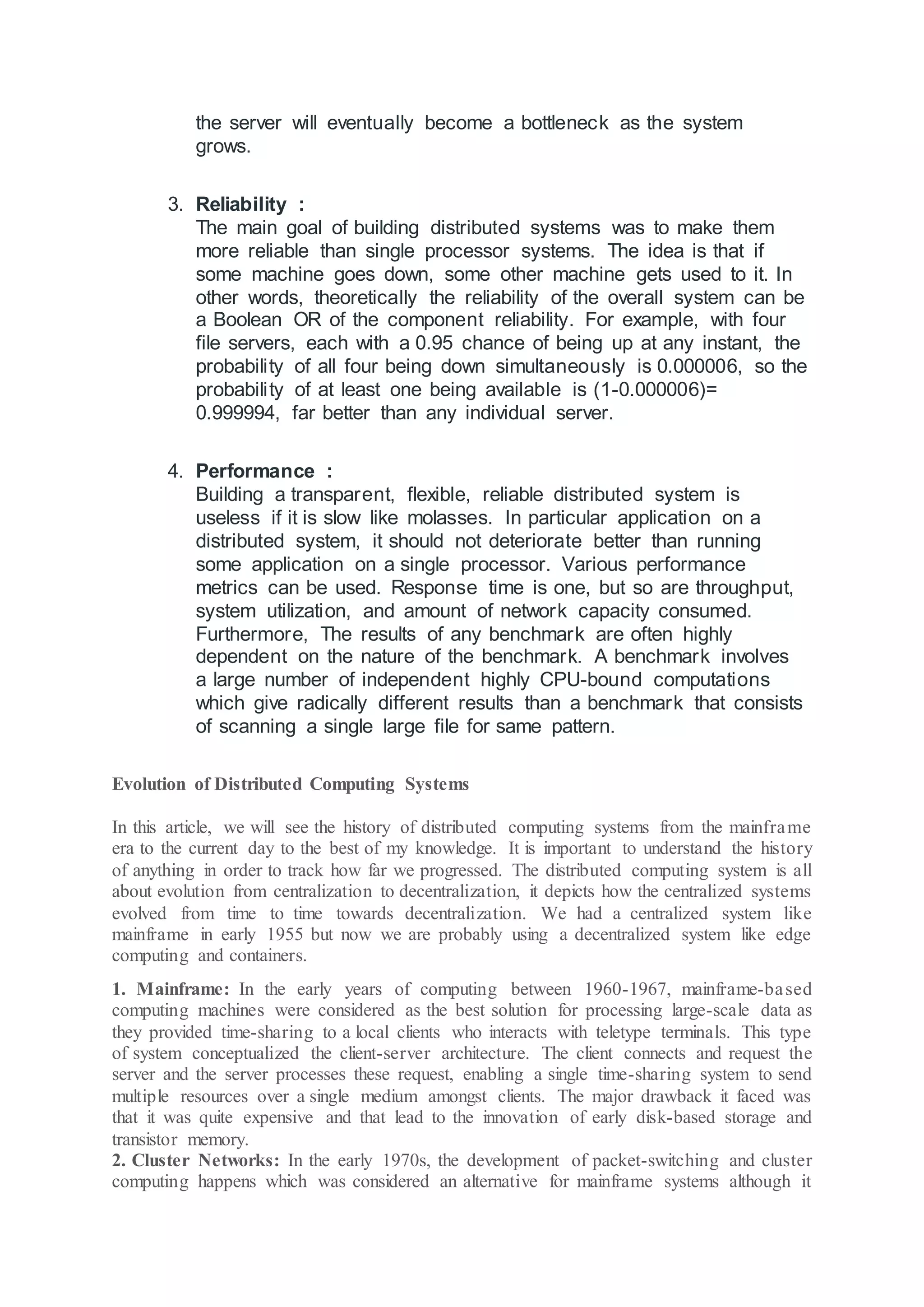 DISTRIBUTED SYSTEM.docx | Computer Networking | Computing