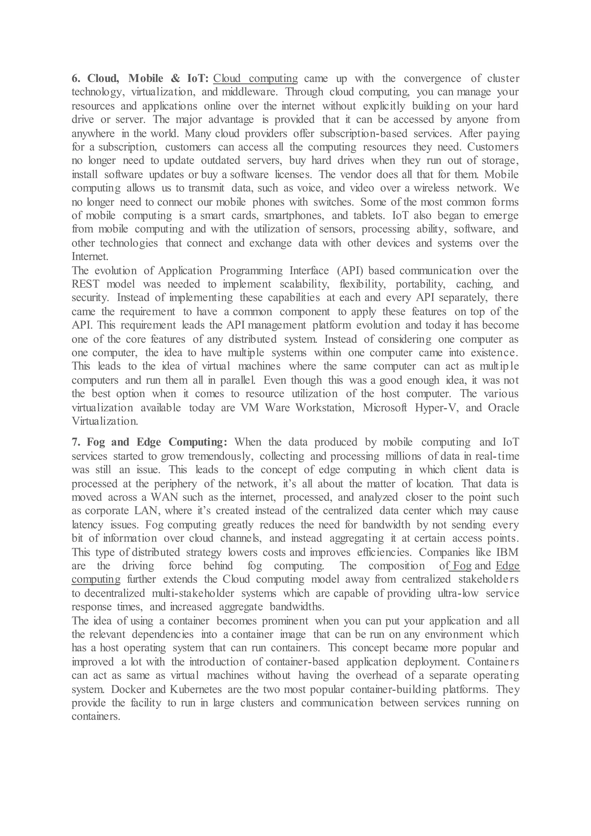 DISTRIBUTED SYSTEM.docx | Computer Networking | Computing