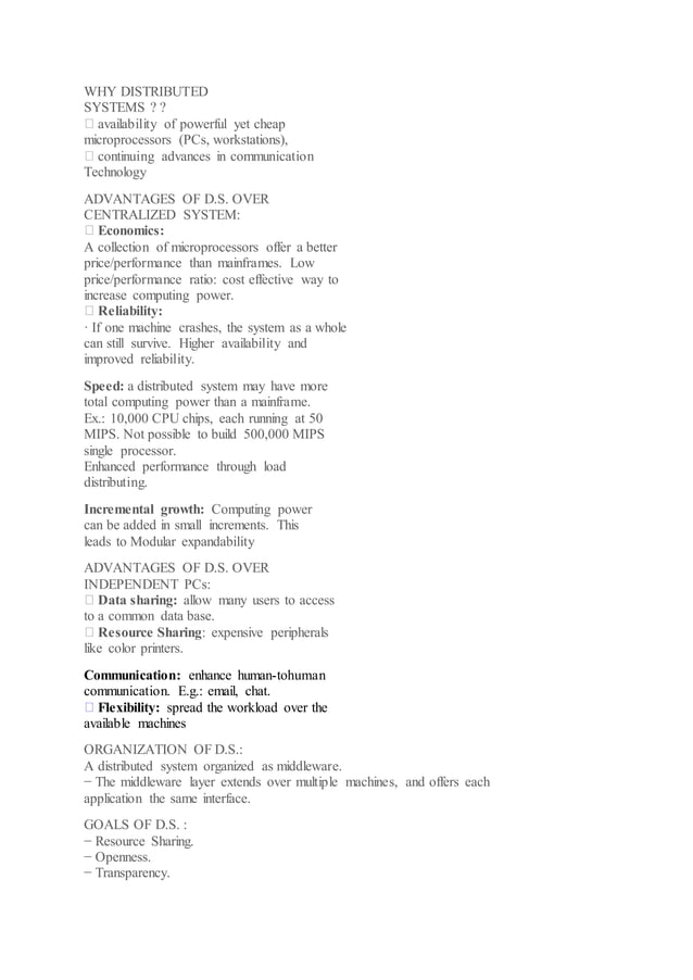 DISTRIBUTED SYSTEM.docx | Computer Networking | Computing