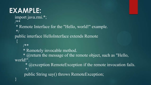 Remote Method Invocation (Java RMI) | PPTX