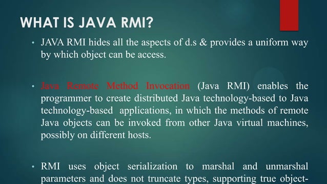 Remote Method Invocation (Java RMI) | PPTX