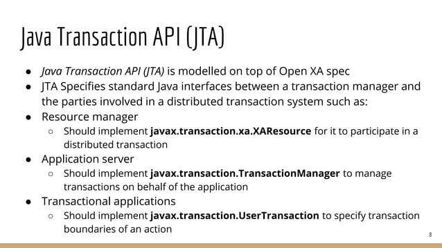 Distributed Transaction Management in Spring & JEE | PPT
