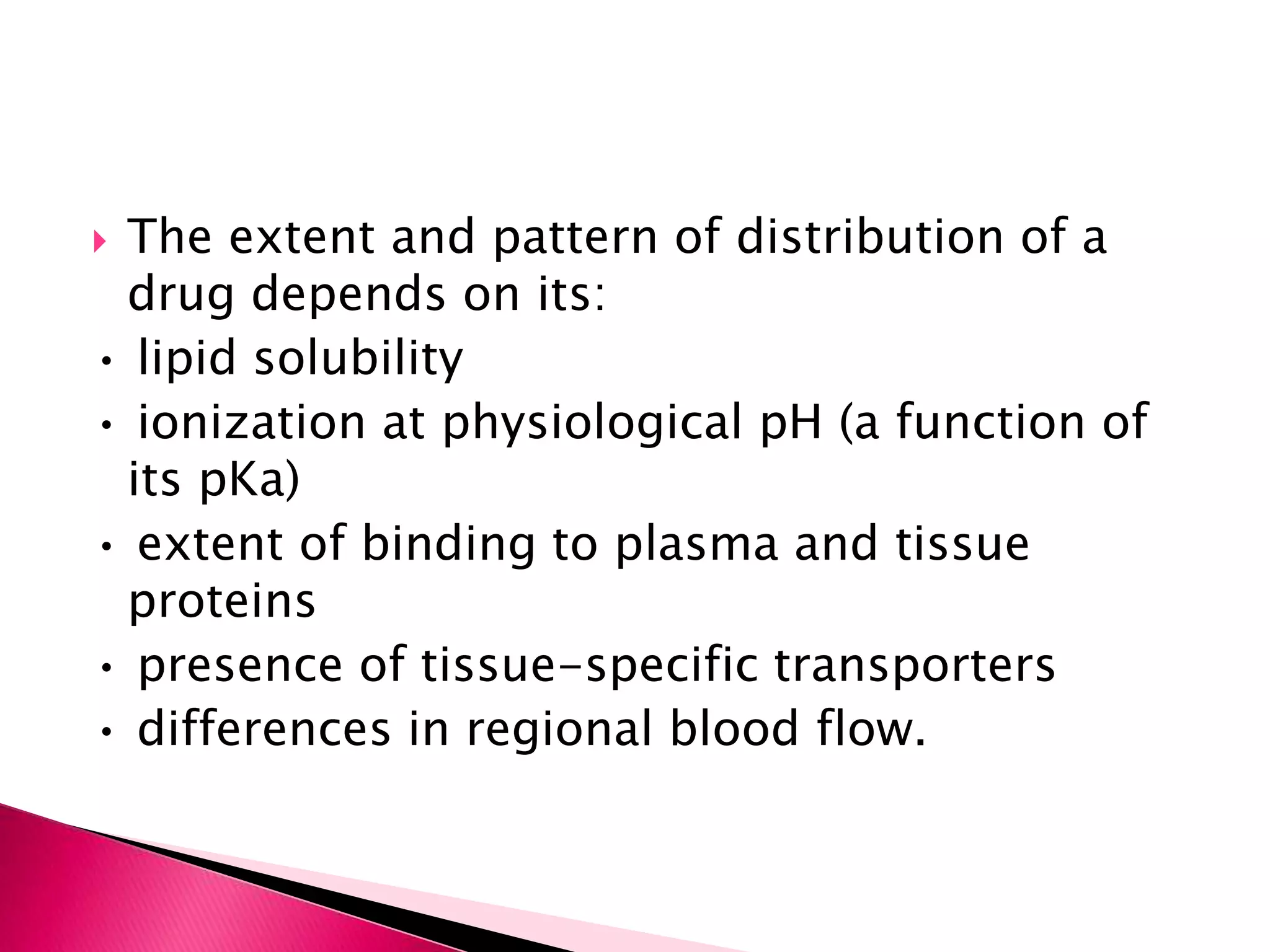 Distribution of drugs pharmacology ppt | PPTX