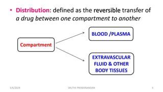 DISTRIBUTION of the drug in human body or system | PPTX