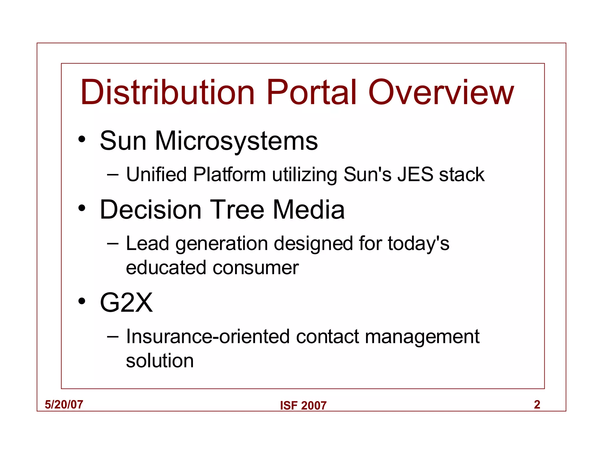 Distribution Channel Portal for Insurance | PDF