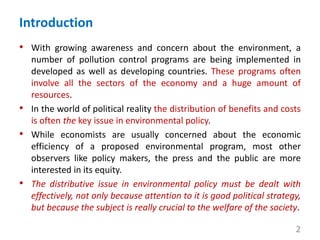 Distributional aspects of water pollution control programs delhi | PPT