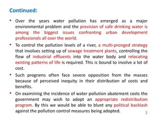 Distributional aspects of water pollution control programs delhi | PPT
