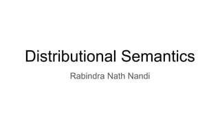 Distributional semantics | PPTX