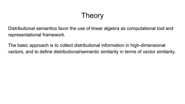 Distributional semantics | PPTX