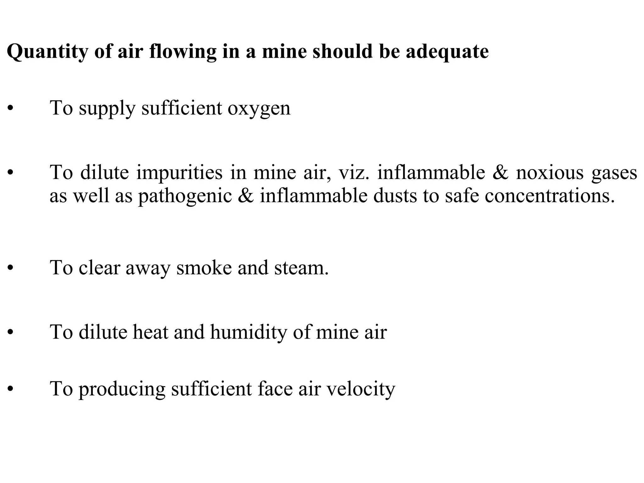 Distribution and control of mine air standards of ventilation | PPT