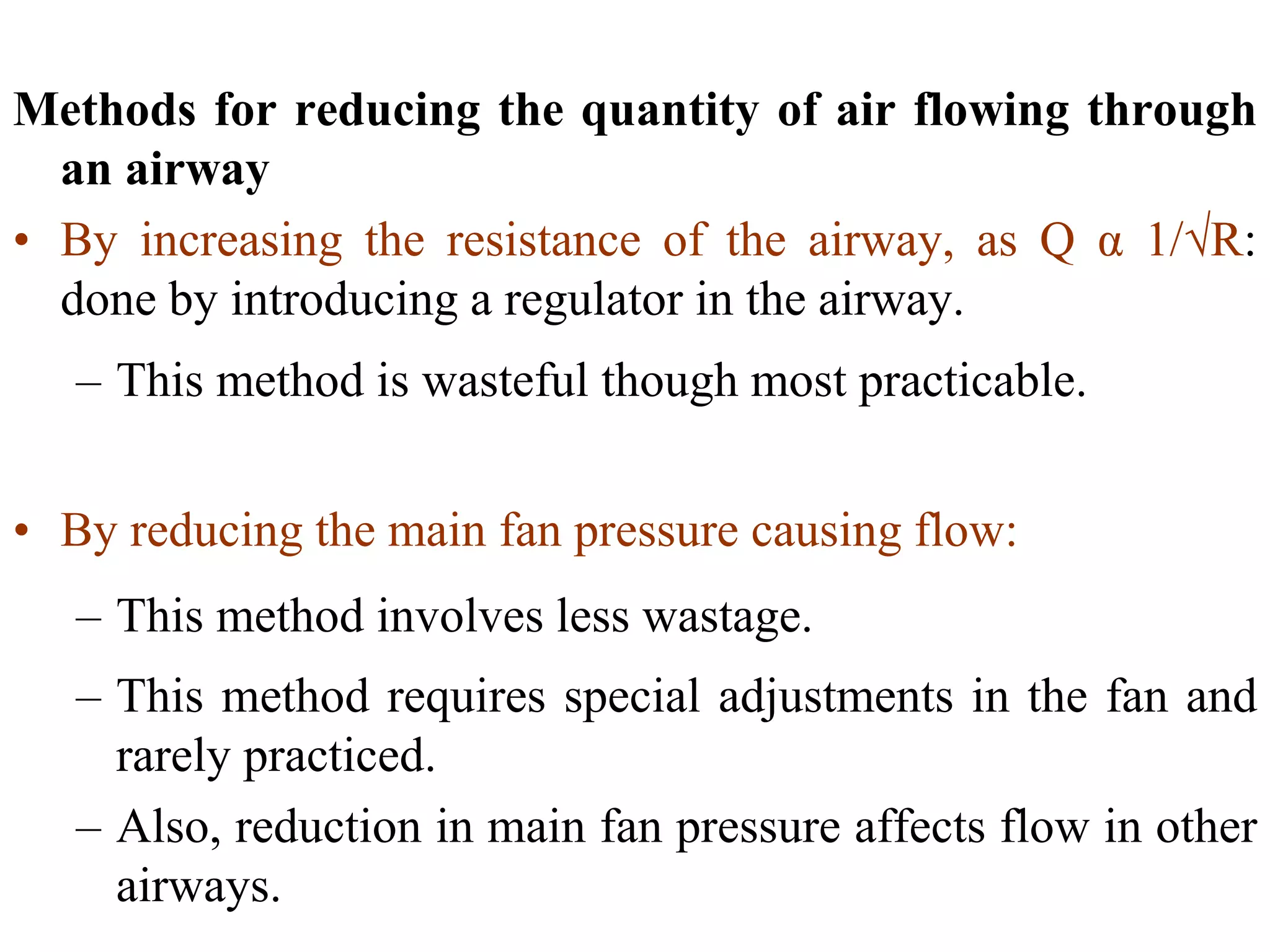 Distribution and control of mine air standards of ventilation | PPT