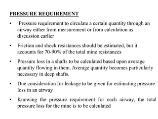 Distribution and control of mine air standards of ventilation | PPT