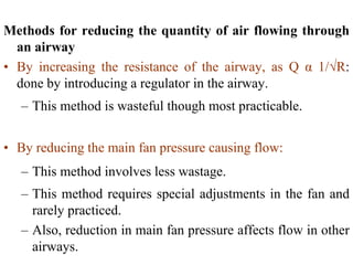 Distribution and control of mine air standards of ventilation | PPT