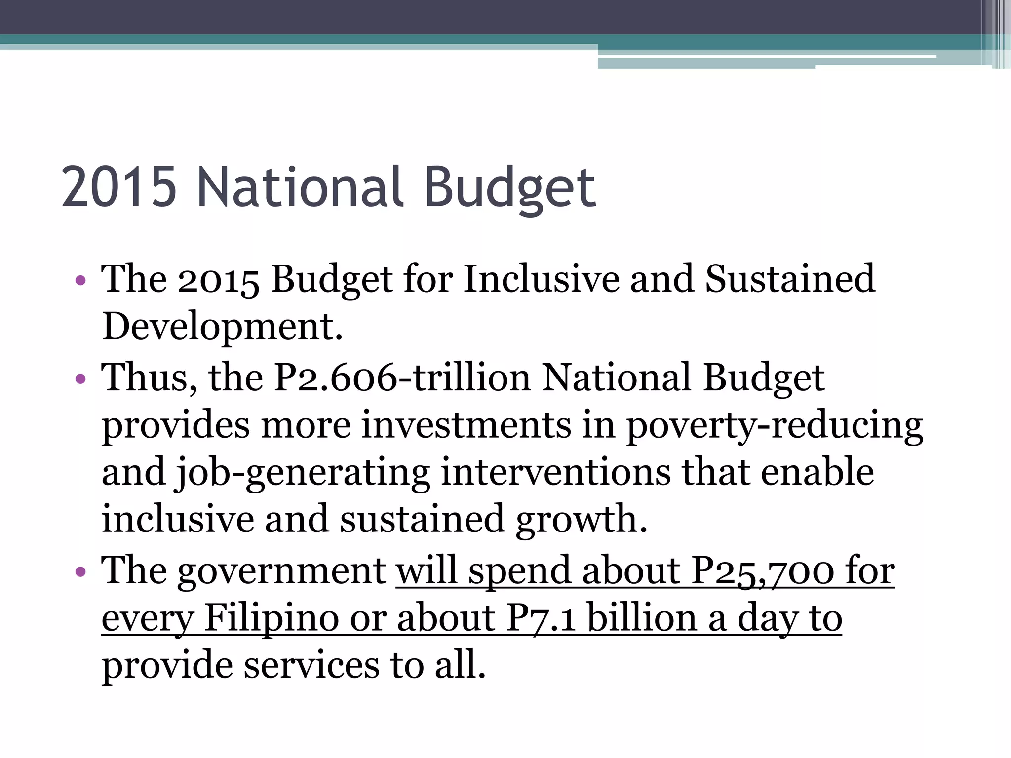 Distribution and Expenditures of Philippine National Budget | PPTX