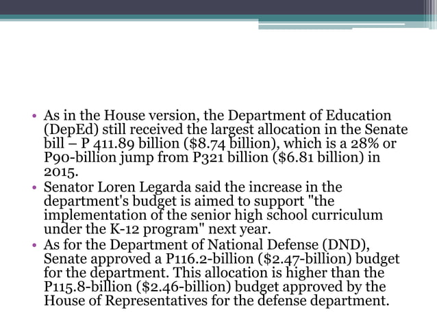 Distribution and Expenditures of Philippine National Budget | PPTX ...