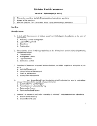 Distribution and logistics | PDF