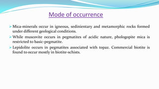 Distribution and states of mica in India | PPTX