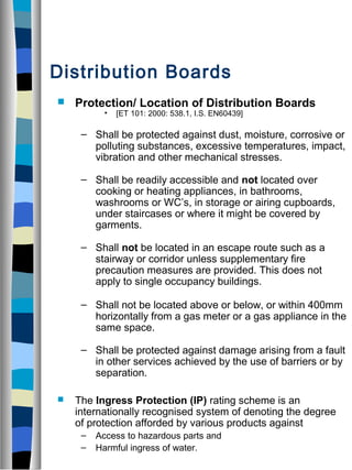 Distribution boards and Protection devices ppt | PPT
