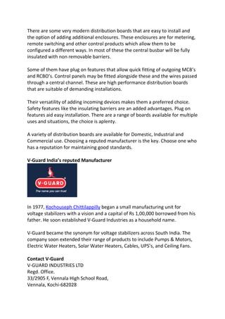 Distribution boards & switch gears by v guard | PDF