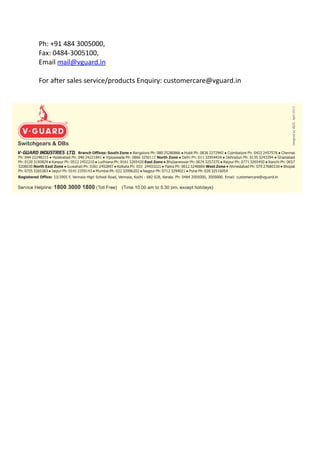 Distribution boards & switch gears by v guard | PDF