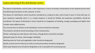 Distribution centre for fruits and vegetables operations | PDF
