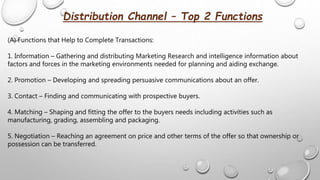 Role of Distribution Channel in Marketing of Food | PPT