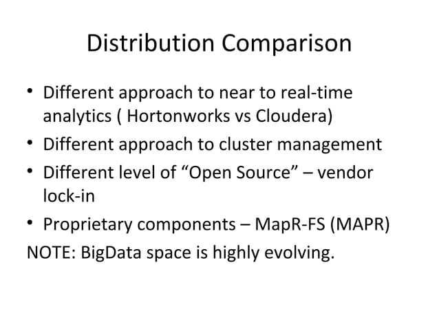 Hadoop distributions - ecosystem | PPT