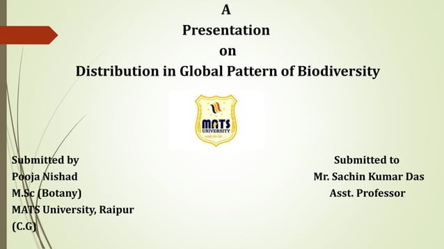 Distribution in global pattern of biodiversity | PPTX | Geography | Science