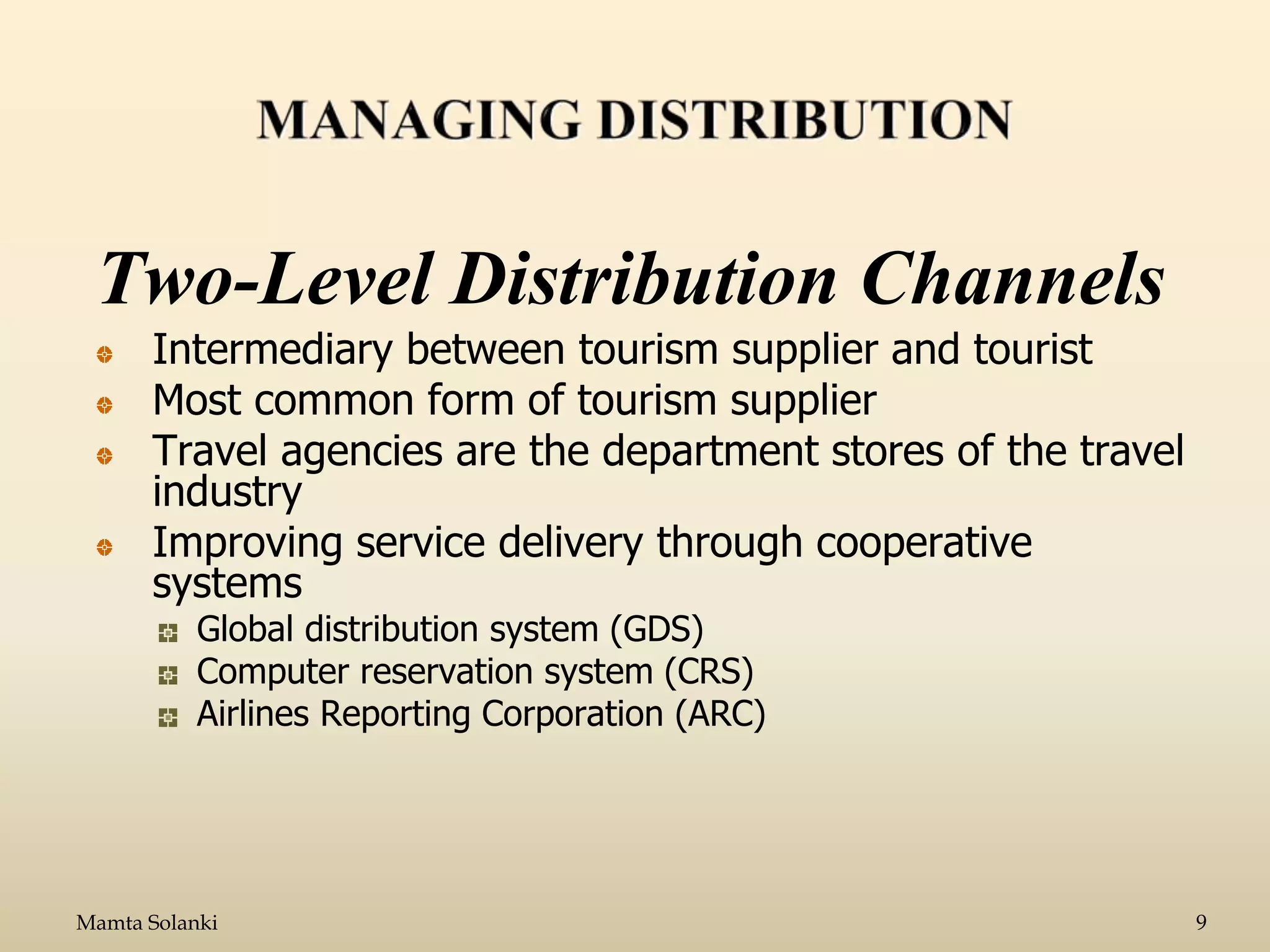Distribution in tourism | PPTX