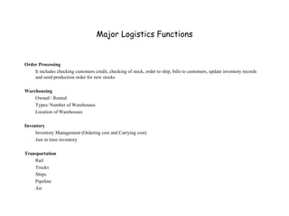 Distribution & Logistics (Channel Management) | PPT