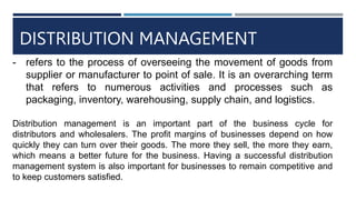 DISTRIBUTION MANAGEMENT - Introduction to Distribution and its origin ...
