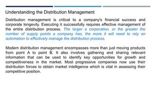 DISTRIBUTION MANAGEMENT - Introduction to Distribution and its origin ...