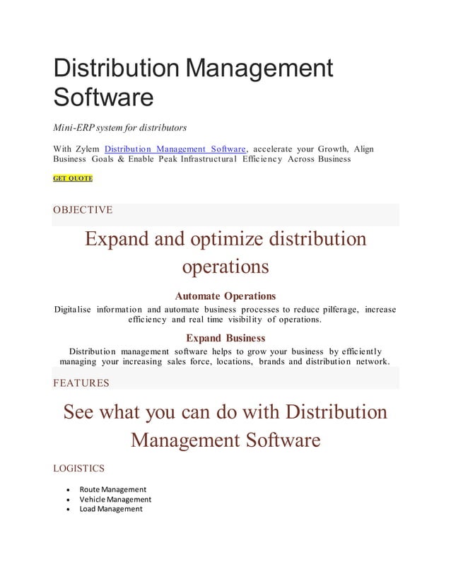 Distribution management software | DOCX