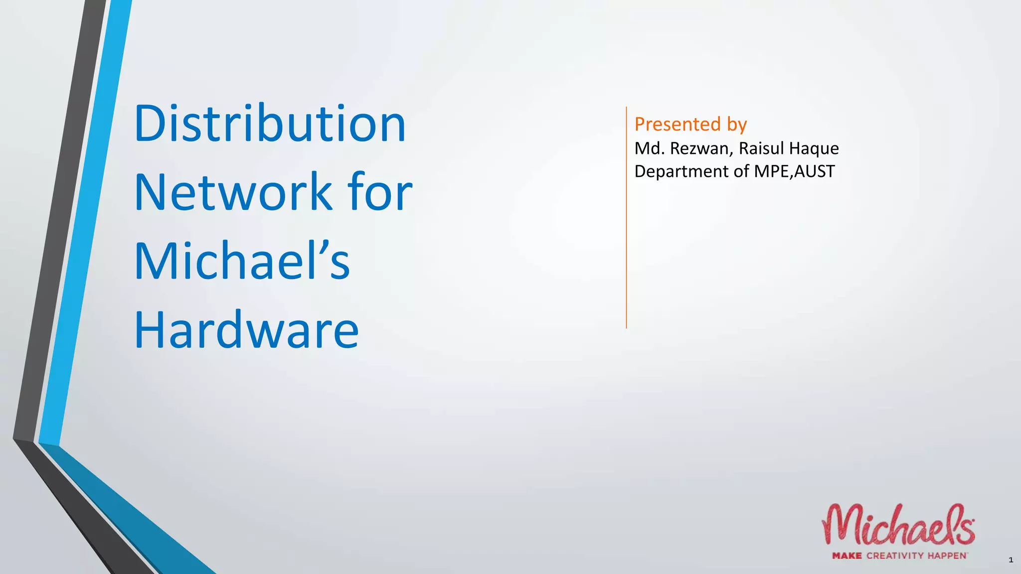 Michael's Hardware Distribution Network Optimization | PPT