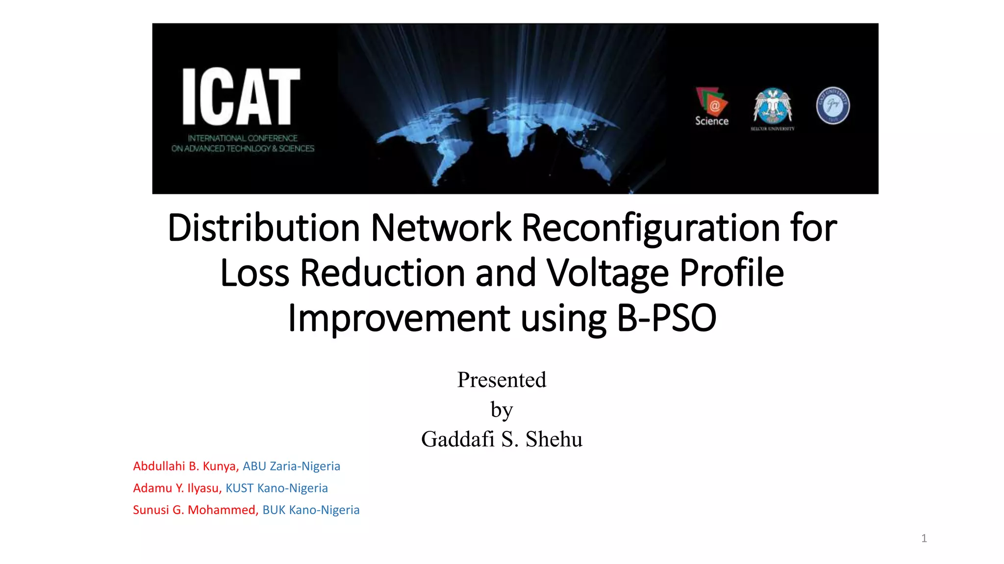 Distribution Network Reconfiguration For Loss Reduction And Voltage Pptx