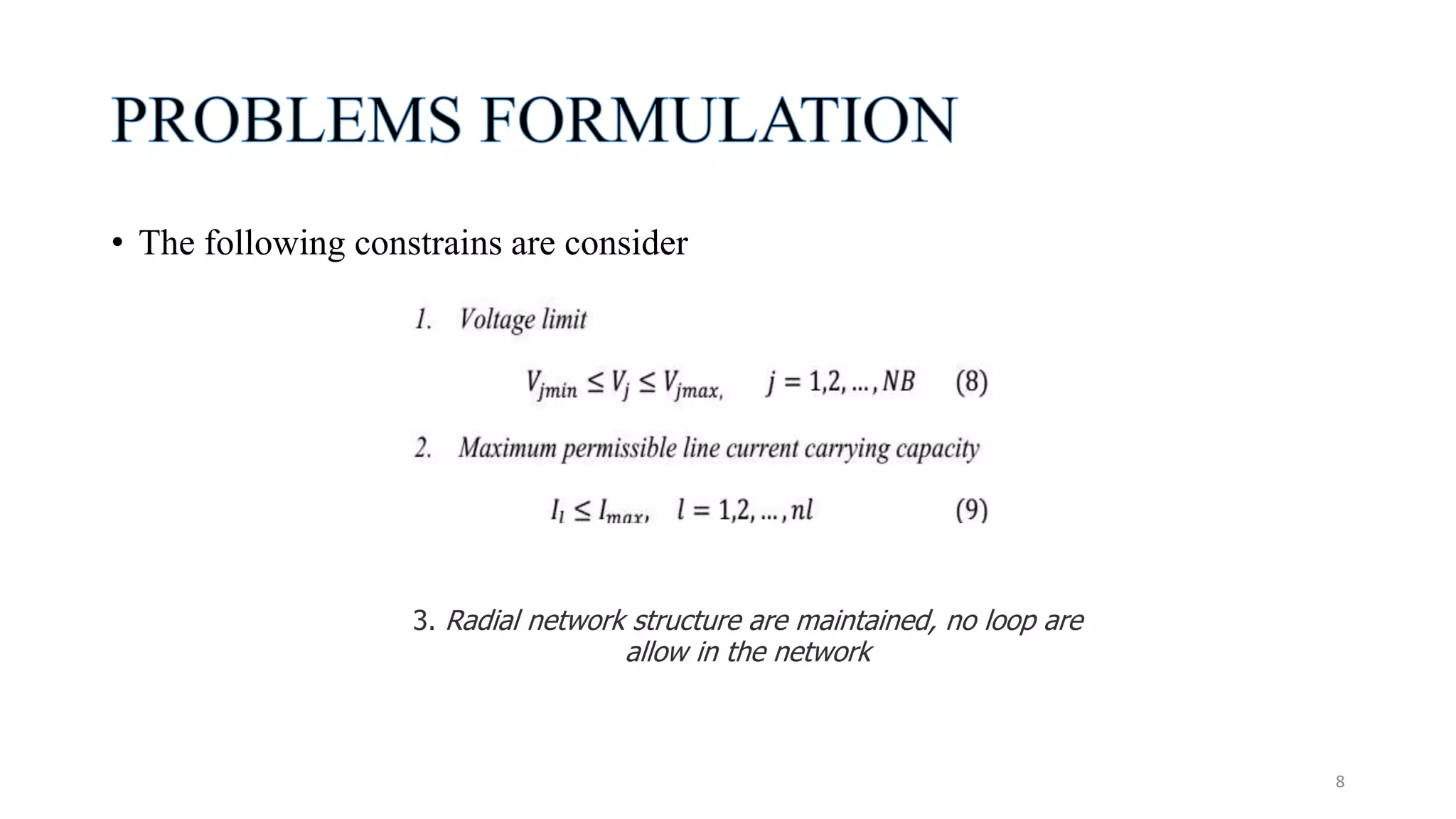 Distribution Network Reconfiguration For Loss Reduction And Voltage Ppt