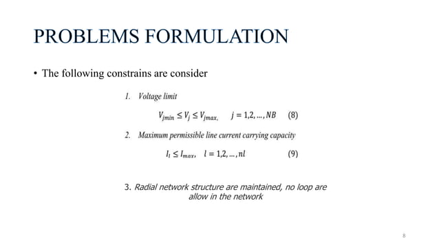 Distribution Network Reconfiguration For Loss Reduction And Voltage Pptx