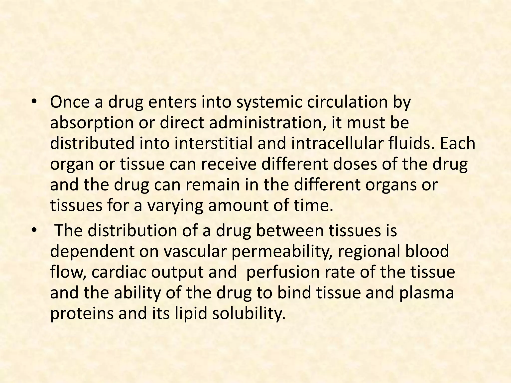 Distribution of drug | PPTX