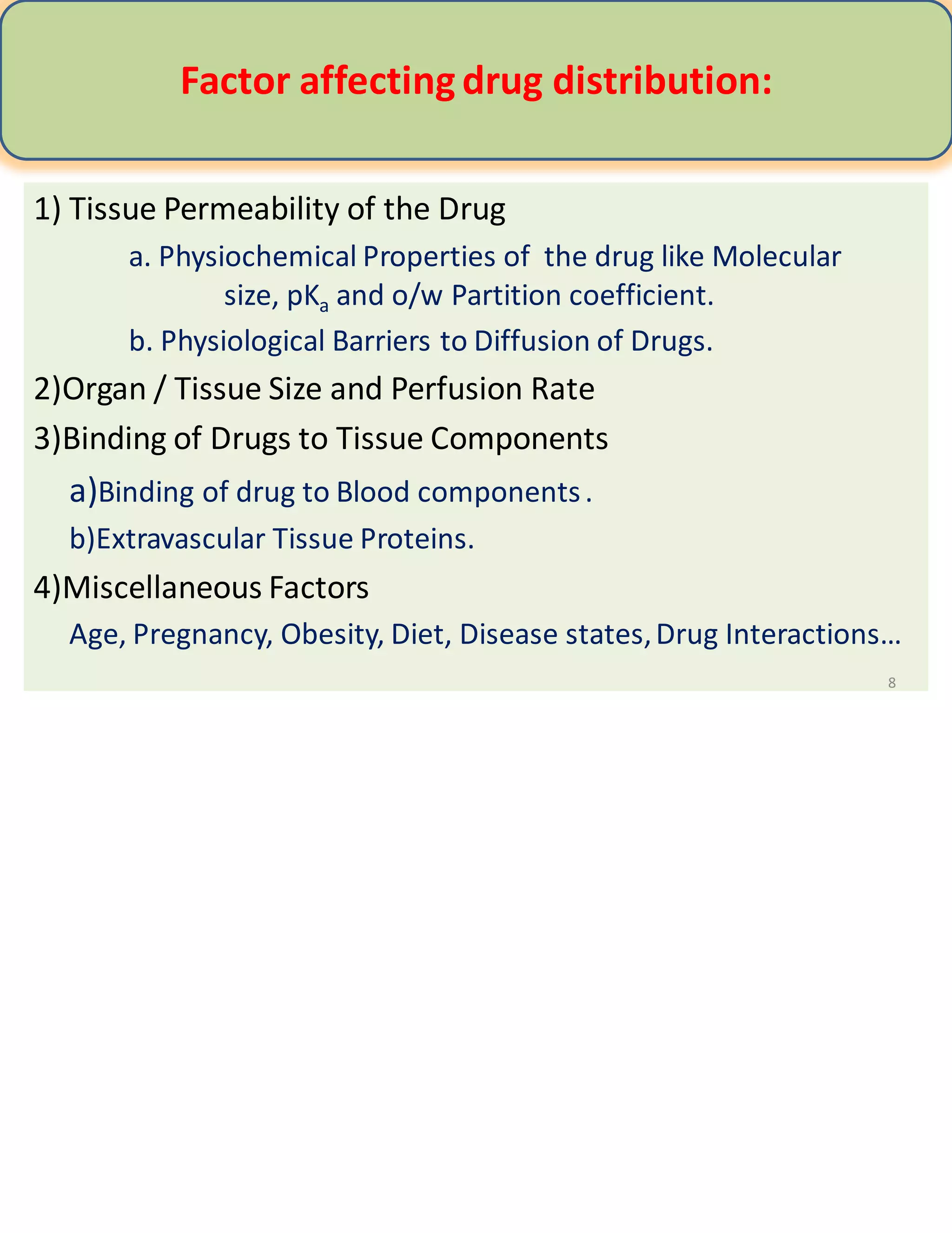 Distribution of drug part i | PDF | Chemistry | Science
