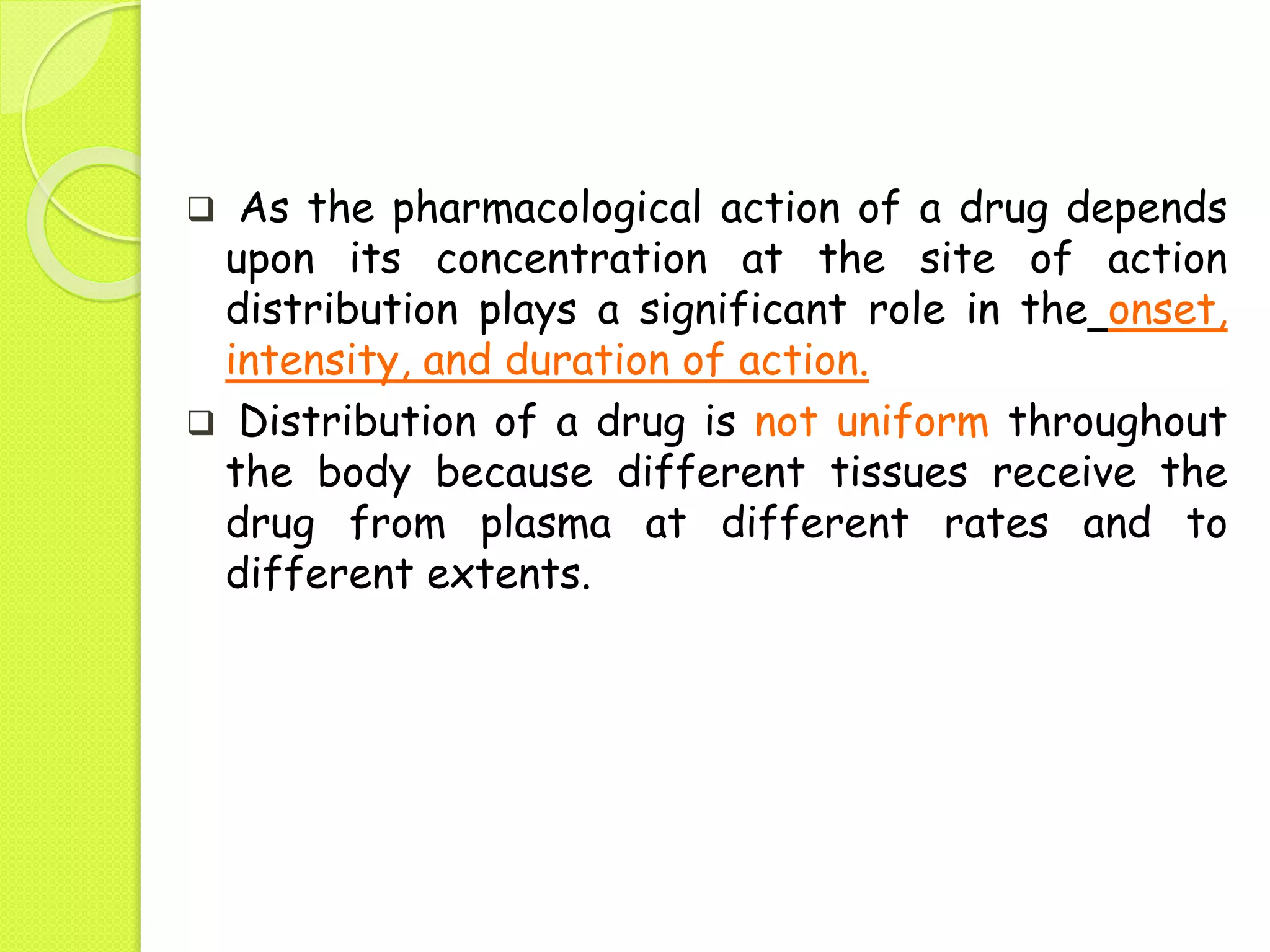 Distribution of drugs | PPTX