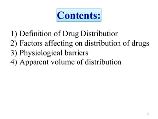 Distribution of drugs | PPTX