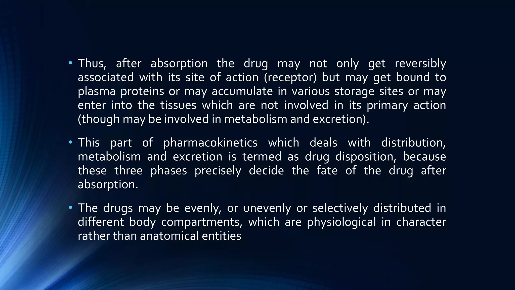 Distribution of drugs Pharmacokinetics | PDF
