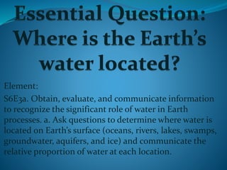 Distribution of earth's water location water_on_the_earth | PPTX ...
