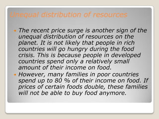 Distribution of food in the world | PPTX