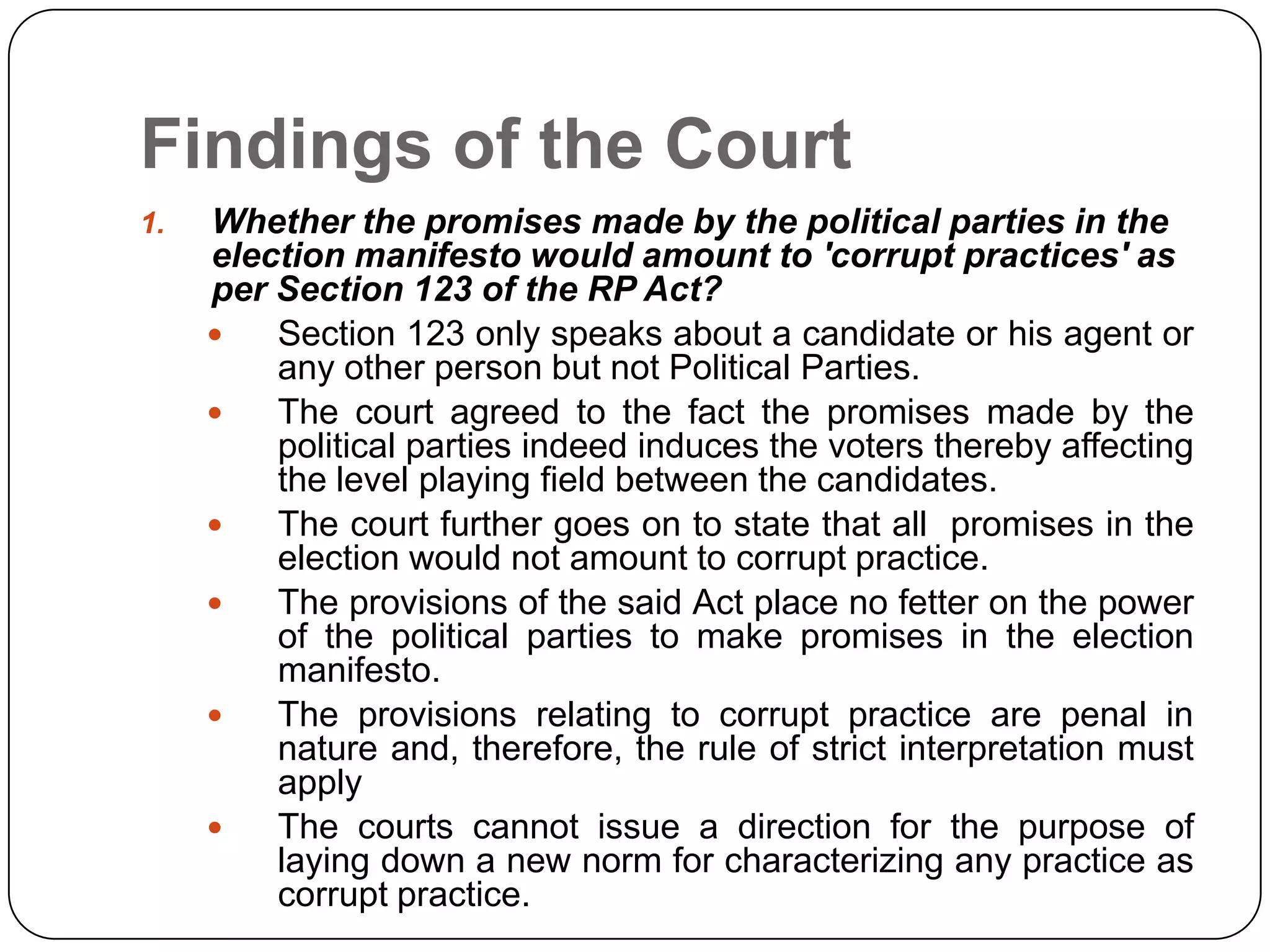 Distribution of freebies during Elections - Legal? | PPTX