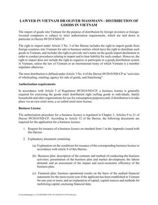 LAWYER IN VIETNAM DR OLIVER MASSMANN - DISTRIBUTION OF GOODS IN VIETNAM | PDF | Free Download