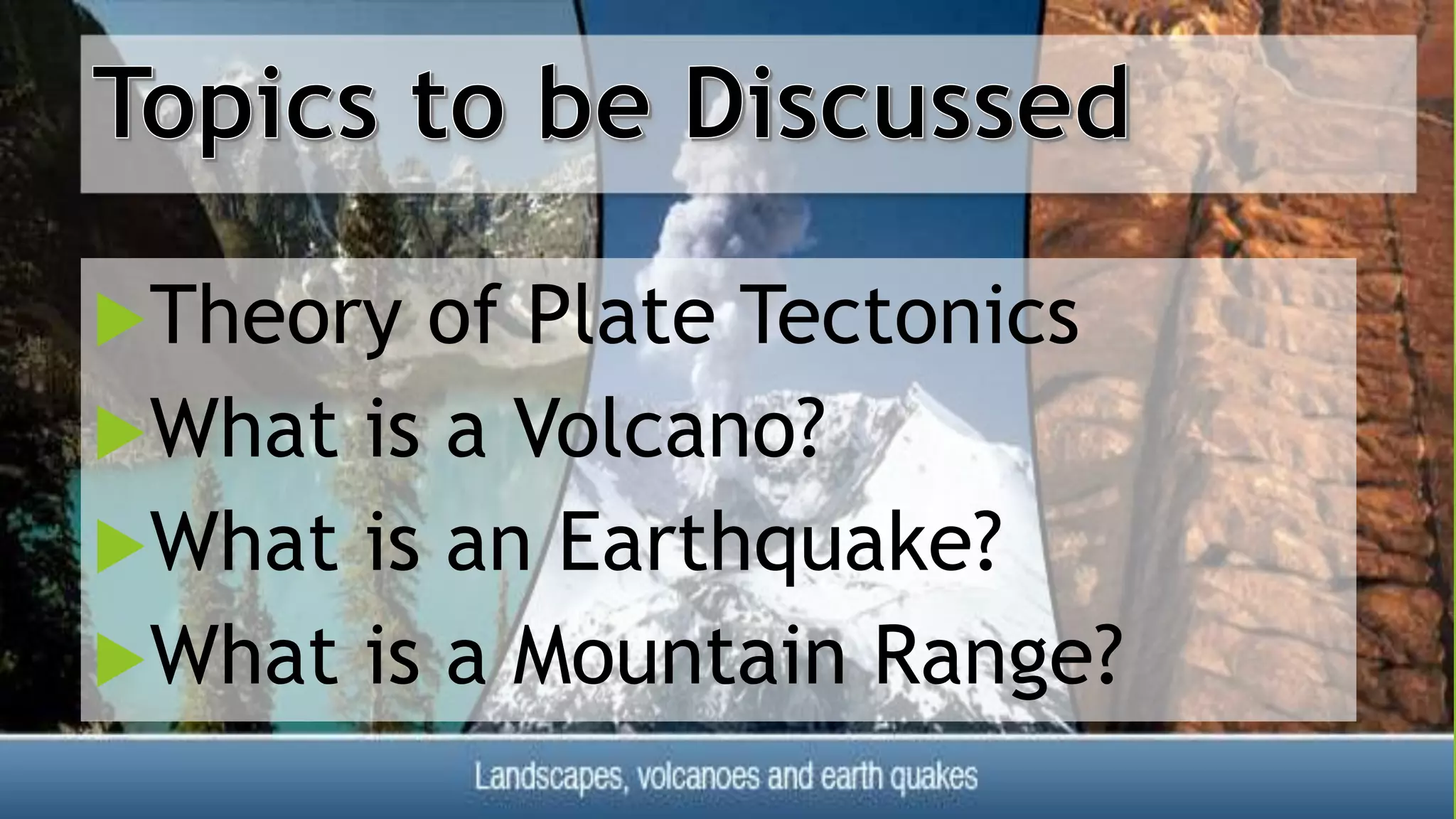 Distribution of volcanoes, earthquakes and mountain ranges | PPTX